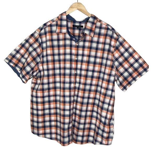 Synergy | Shirts | Synrgy Mens Short Sleeve Button Down Shirt Plaid ...